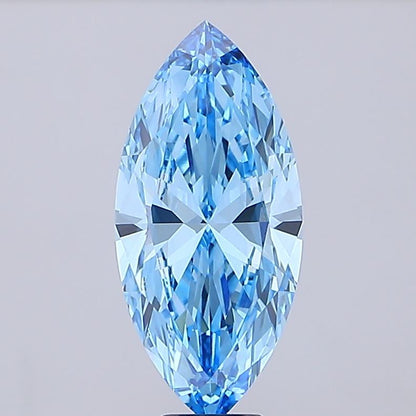 VVS2 Clarity, Blue Color, 9 CT Marquise Cut Lab Grown Diamond For Cust ...